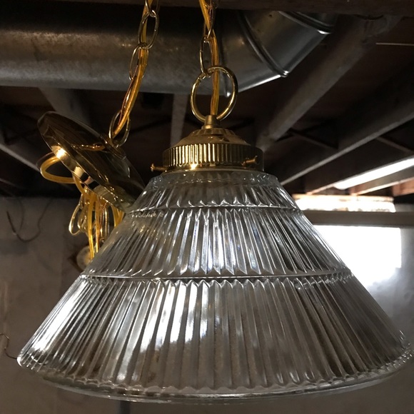Other | Glass Light Fixture With Gold Trim | Poshmark